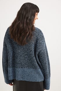 Turtleneck Knitted Sweater Blue | NA-KD