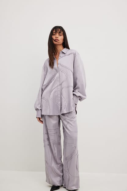 Wavy Seam Pants Grey | NA-KD